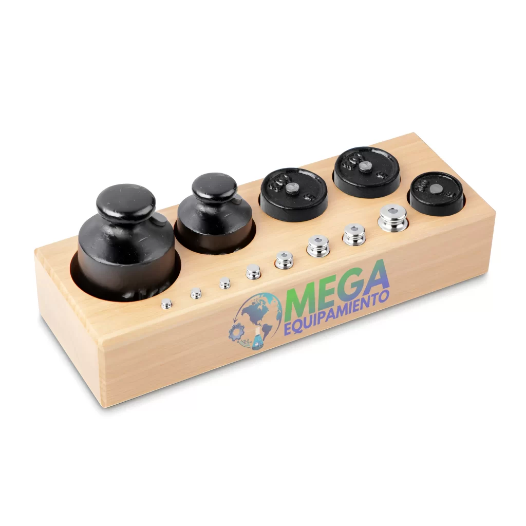 Pesas patrón en un bloque de madera - KERN (1 g - 1 kg clase OIML M3 ...