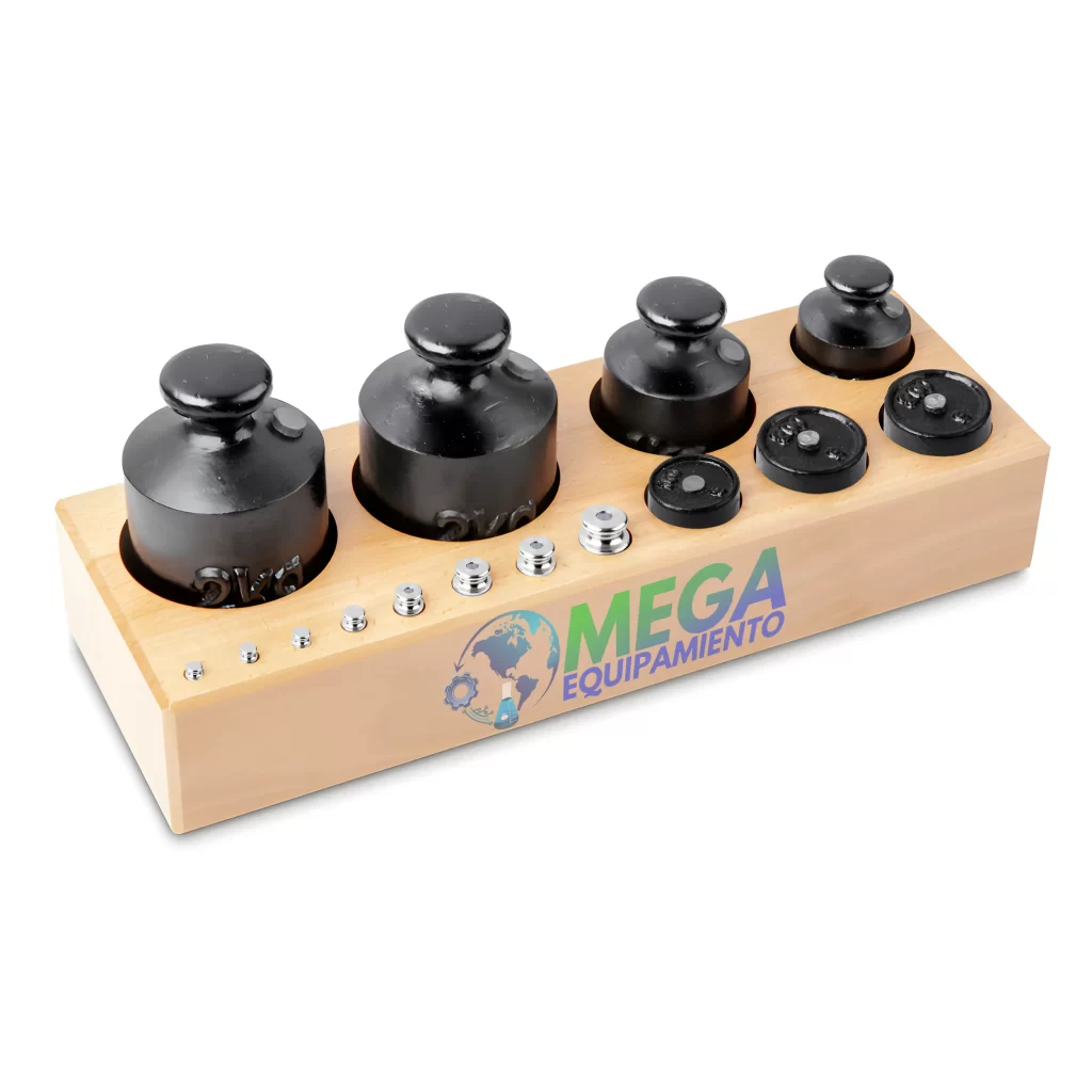 Pesas patrón en un bloque de madera - KERN (1 g - 2 kg clase OIML M3 ...